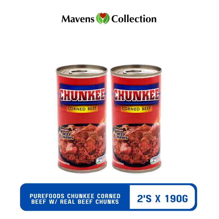 Purefoods Chunkee Corned beef with Real Beef Chunks 190g Easy Open Can ...