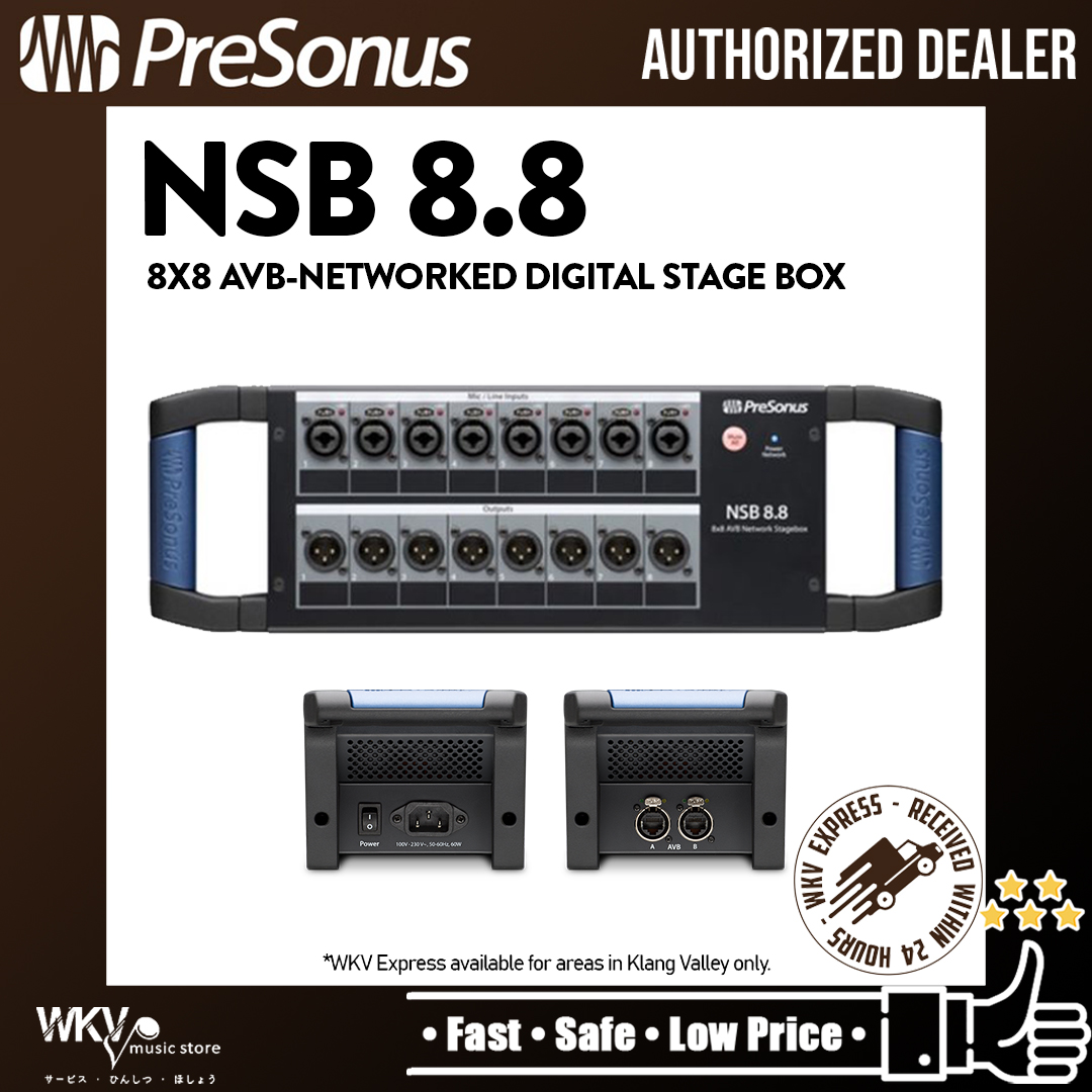 PreSonus NSB8.8 AVB Networked Stage Box 8x8 AVB-Networked Digital Stage ...