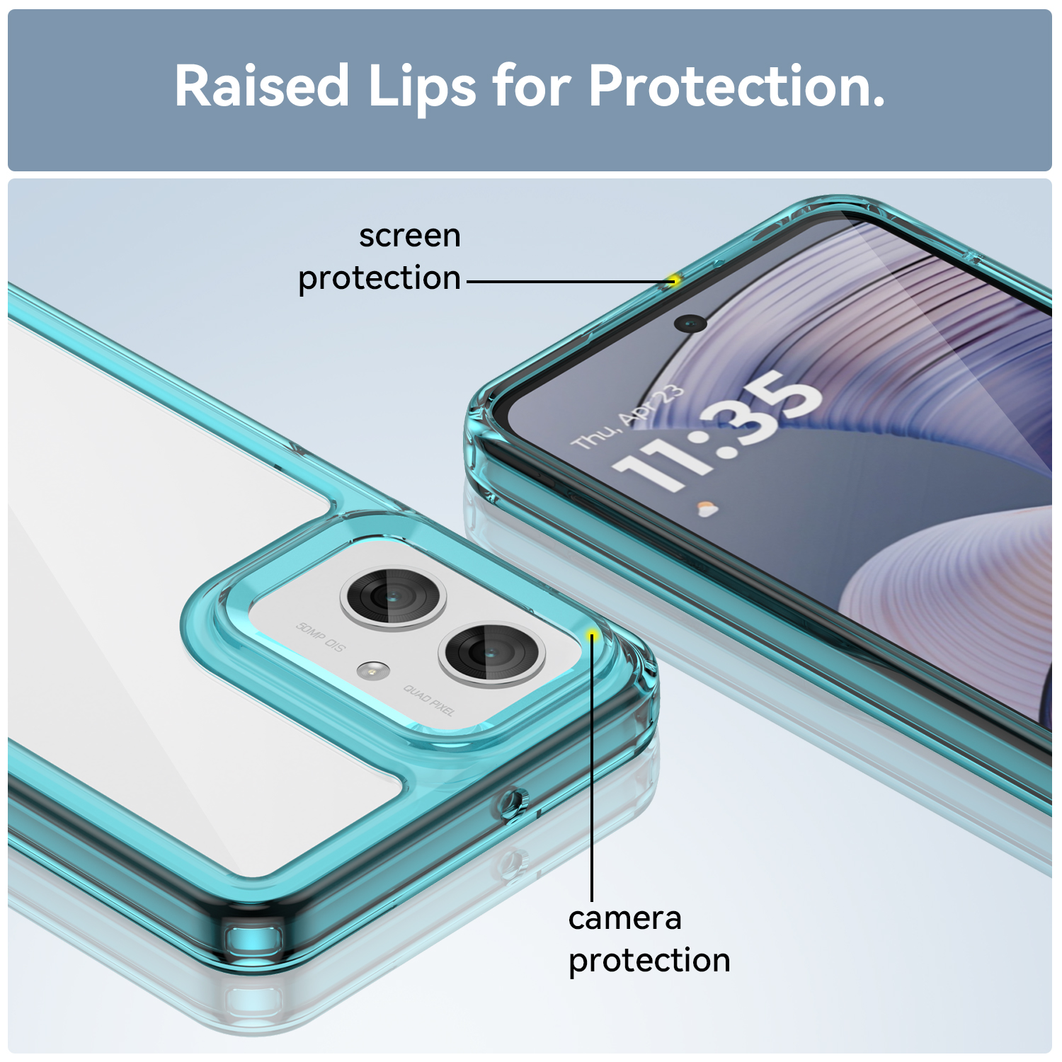 Motorola Moto G55 5G Case, Clear Designed Shockproof Phone Case, Bumper ...