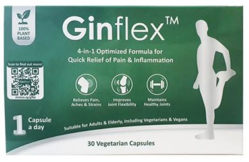 Ginflex Veggie capsules 30s - For quick relief of pain & swelling of ...