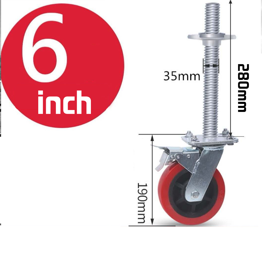 Heavy Duty Scaffolding Rubber Wheel Long Pole Scaffolding Caster Wheel ...