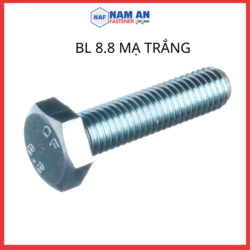 Bulong M10 cấp bền 8.8, bu lông lục giác M10, bu lông 8.8, độ dài 20 ...