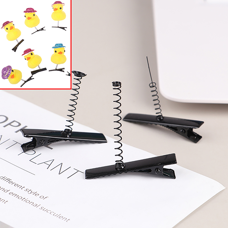 10Pcs Black Metal Pinch Alligator Hair Clips 40mm With Wire Coil Spring ...