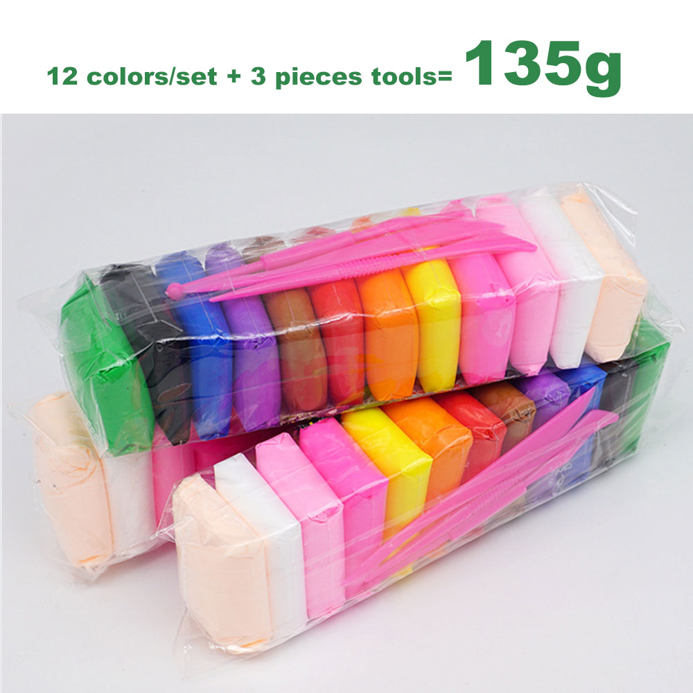 【GlobalTrendz】12 24 36 Polymer Clay with 3 Air Drying Light Plasticine ...