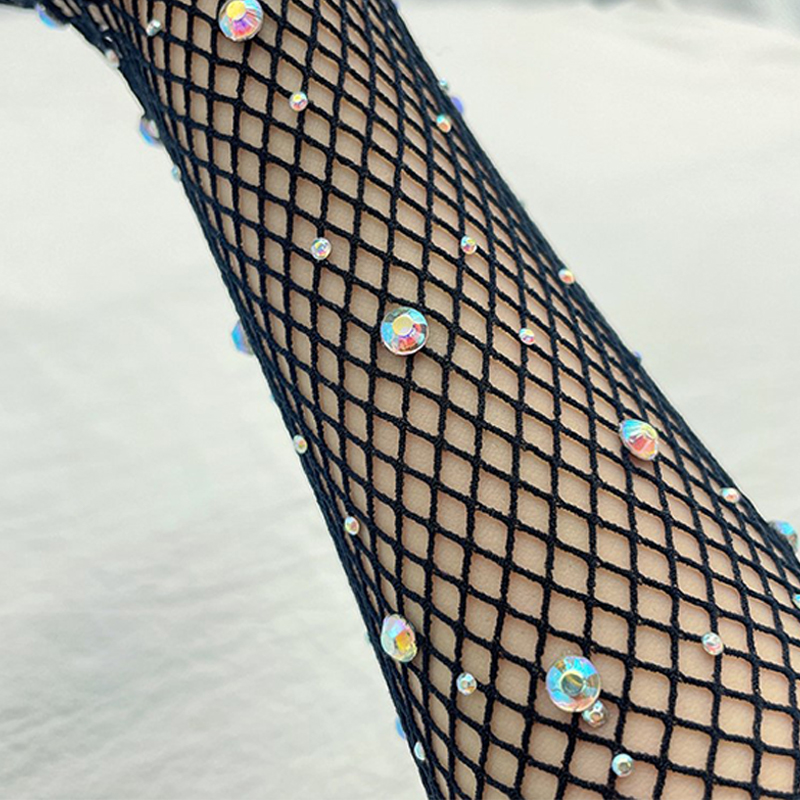 Bayline glove finger ladies fishnet stone strap glove black white red ...