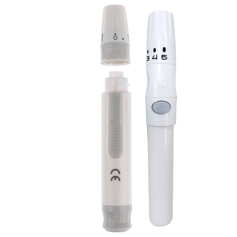 Lancet Pen Lancing Device Diabetics 5 Adjustable Depth Blood Sampling ...