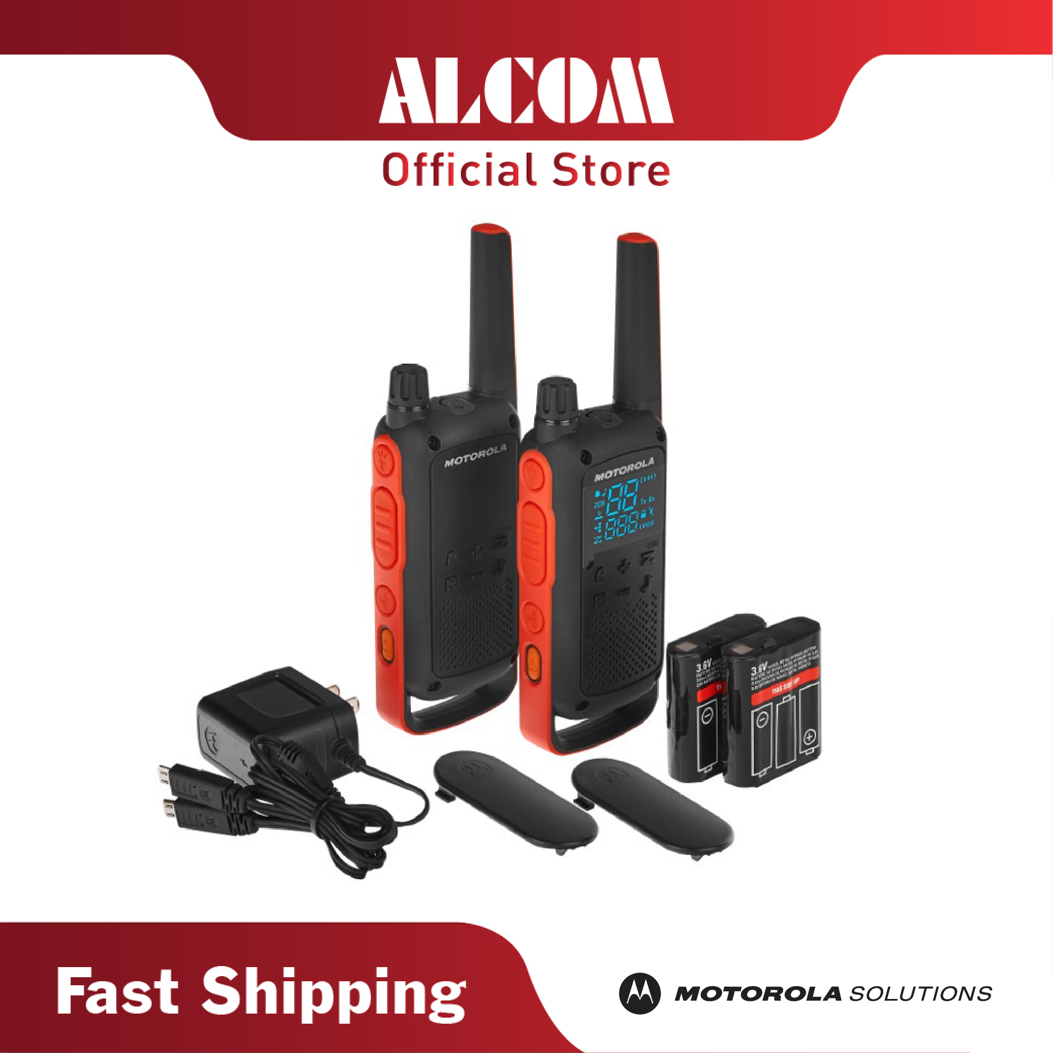 Motorola T82 MCMC/SIRIM Approved FRS Talkabout OLED Display Walkie ...