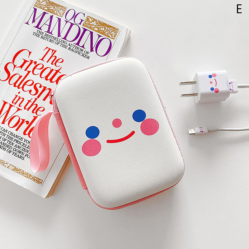 Cute Cartoon Fruit Flower Pattern Headphone Data Cable Storage Bags ...