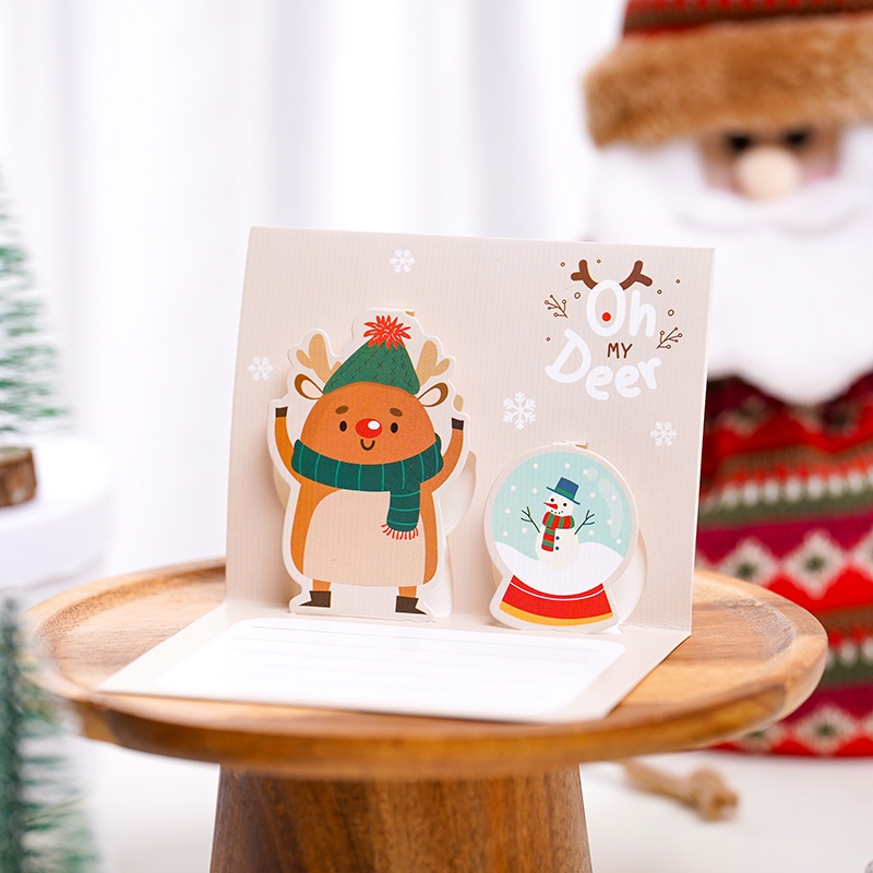 【ZOSR】Lovely Cartoon Pop Up Christmas Greeting Card with Envelope 3D X ...
