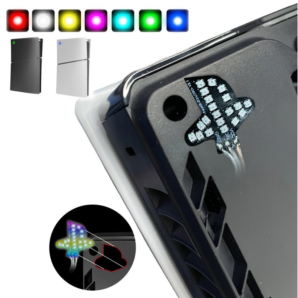 Console Plates DIY Logo RGB LED Light for PS5 Slim Illuminated Logo LED ...