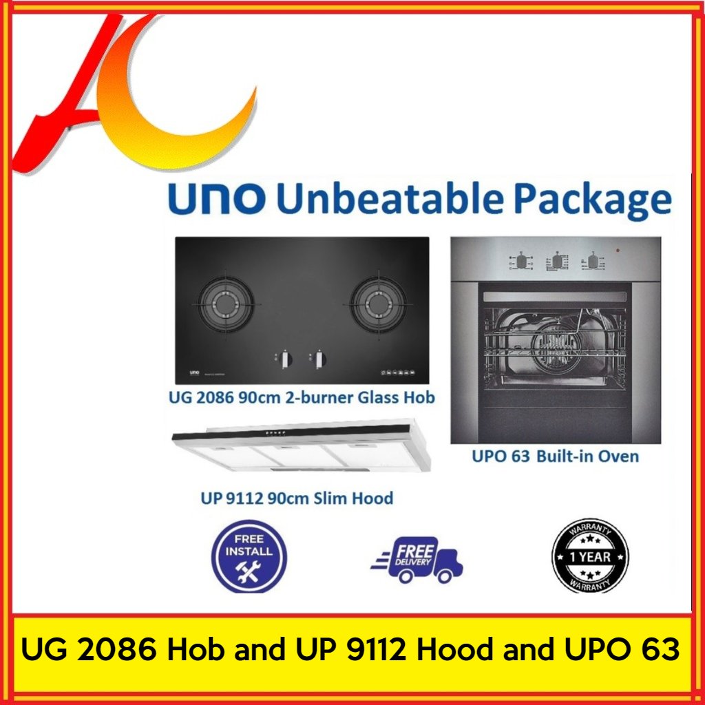 UNO Unbeatable Package UG 2086 Hob and UP 9112 Hood and UPO 63 Built-in ...