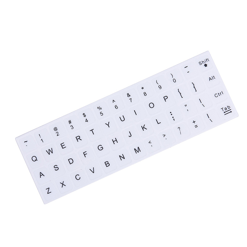 English Keyboard Replacement Stickers White on Black Any PC Computer ...
