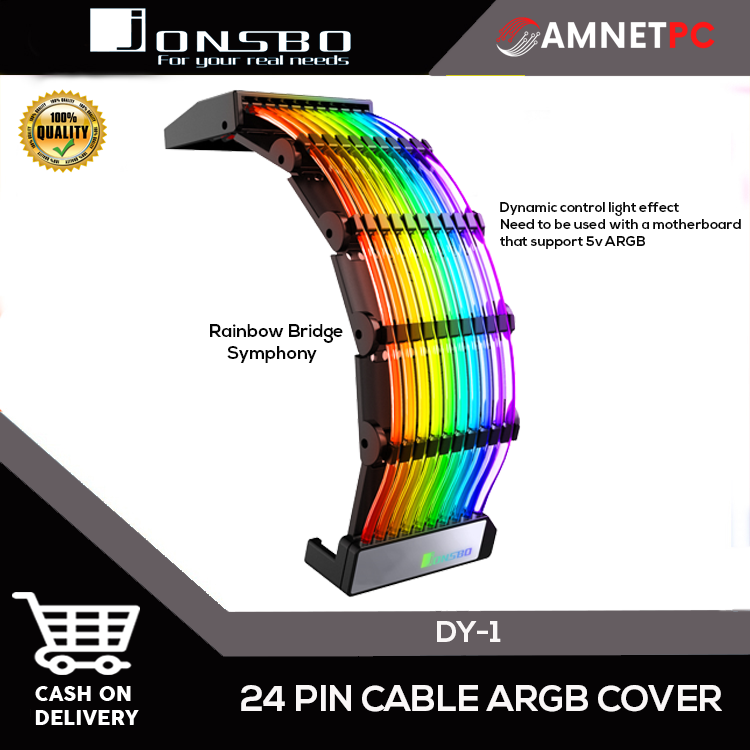 AMNETPC JONSBO DY-1 Rainbow Bridge Symphony 24PIN cable ARGB cover 5V ...