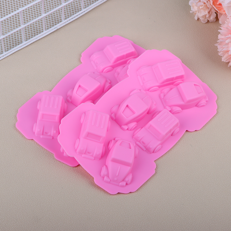 1Pc Cartoon Car Shape Silicone Mold DIY Chocolate Muffin Ice Baking Pan ...