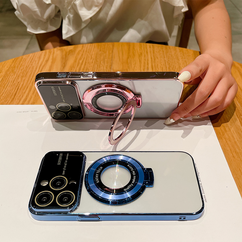 Luxury For Magsafe Magnetic Ring Bracket Stand Case For IPhone 15 Pro ...