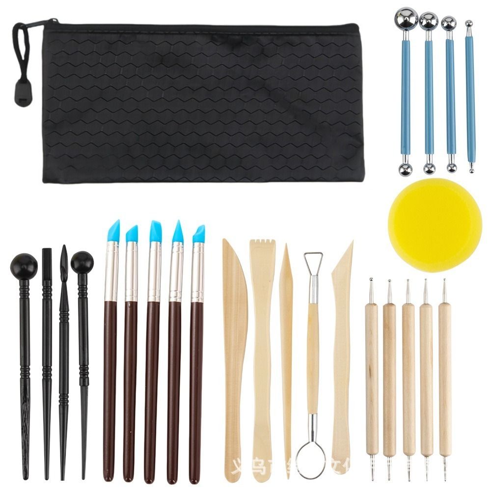 25Pcs Easy DIY Ceramics Clay Tools Set Wax Carving Handmade Pottery ...