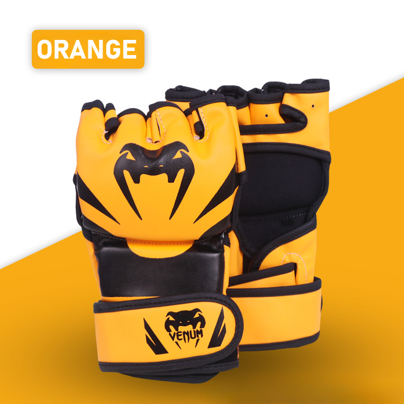 FG Half Finger PU Boxing Gloves MMA UFC Muay Thai Kick-Boxing Open ...