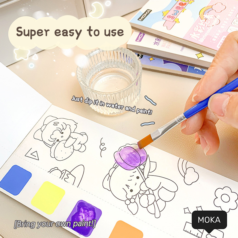 Kindergarten Kids Gift Children's Watercolor Coloring Book Sticky Note ...