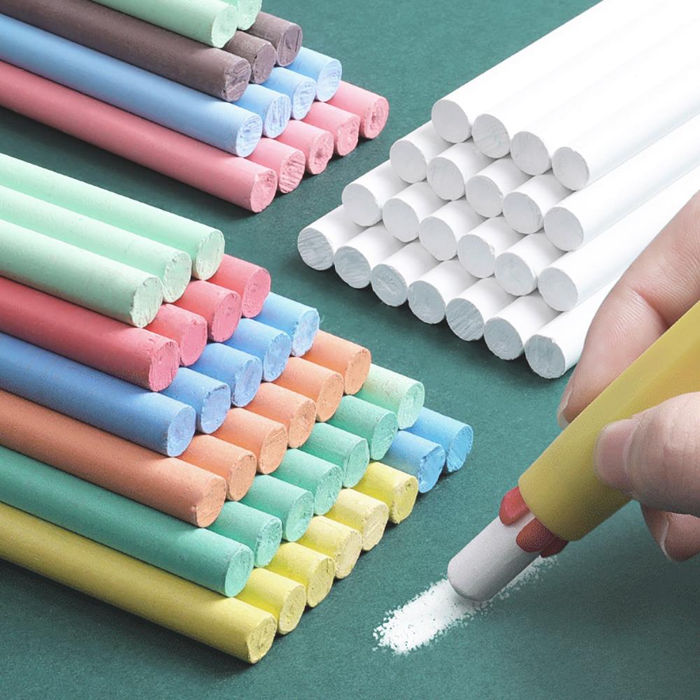 【Must-have】12 Sticks Non-dust Chalks Sticks Dustless Chalk Pen Drawing ...