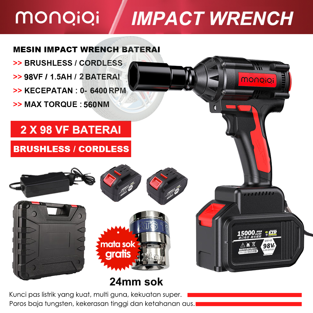 Impact Full Set Murah 98V Impact Wrench Cordless 98V Mesin Impek ...