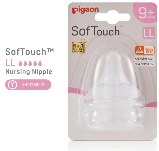Original Pigeon Softouch Peristaltic Plus Latch-On Line Wide-Neck Nipple Teat Teats - SS/S/M/L ...