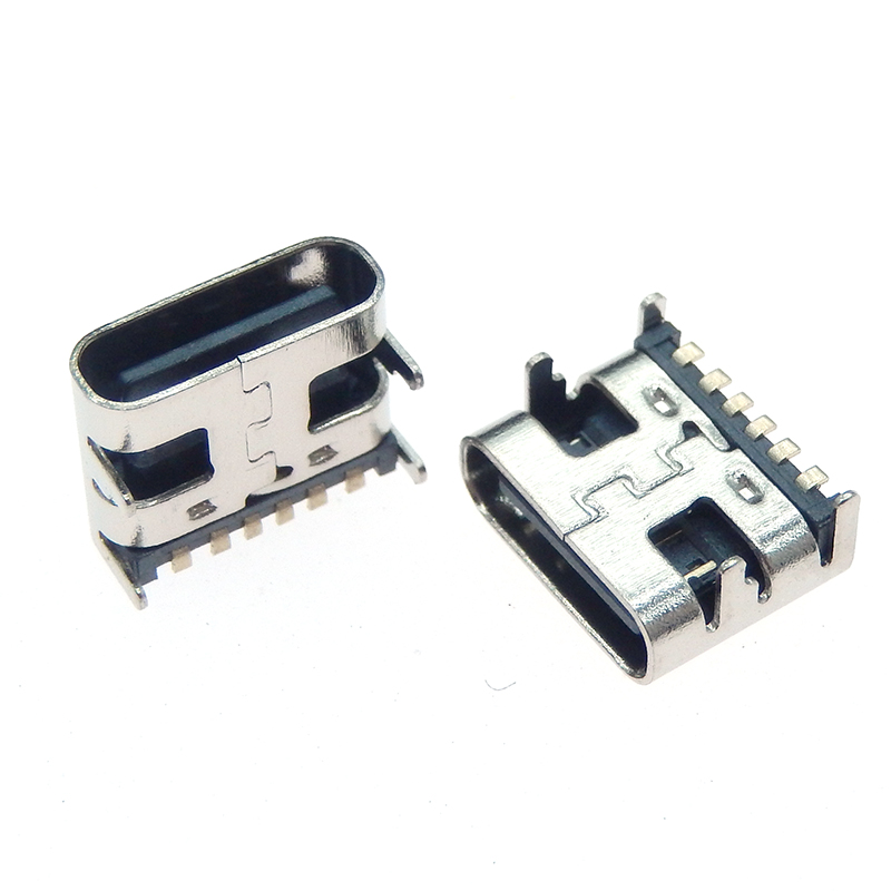 10pcs/lot Type C 6 Pin Usb Smt Socket Connector Usb 3.1 Type-C Female ...