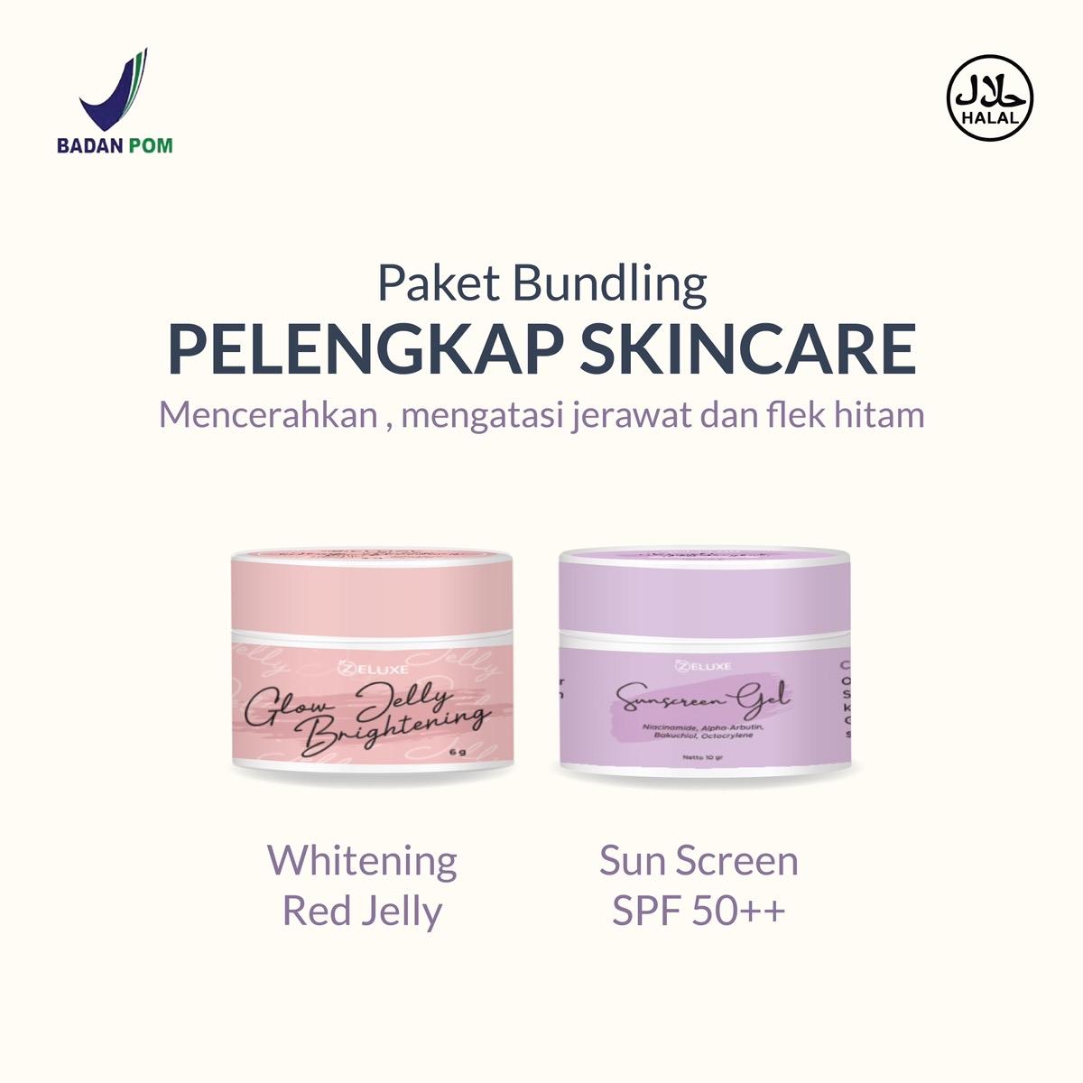 PELENGKAP SKINCARE PAKET GLOW JELLY + SUNSCREEN Semua Jenis Kulit Semua ...