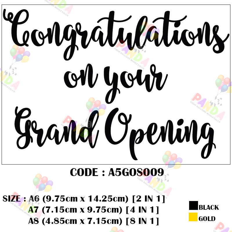 [PANDA] 5 Inch 10 Inch A6/A7/A8 Grand Opening Sticker Balloon Sticker ...