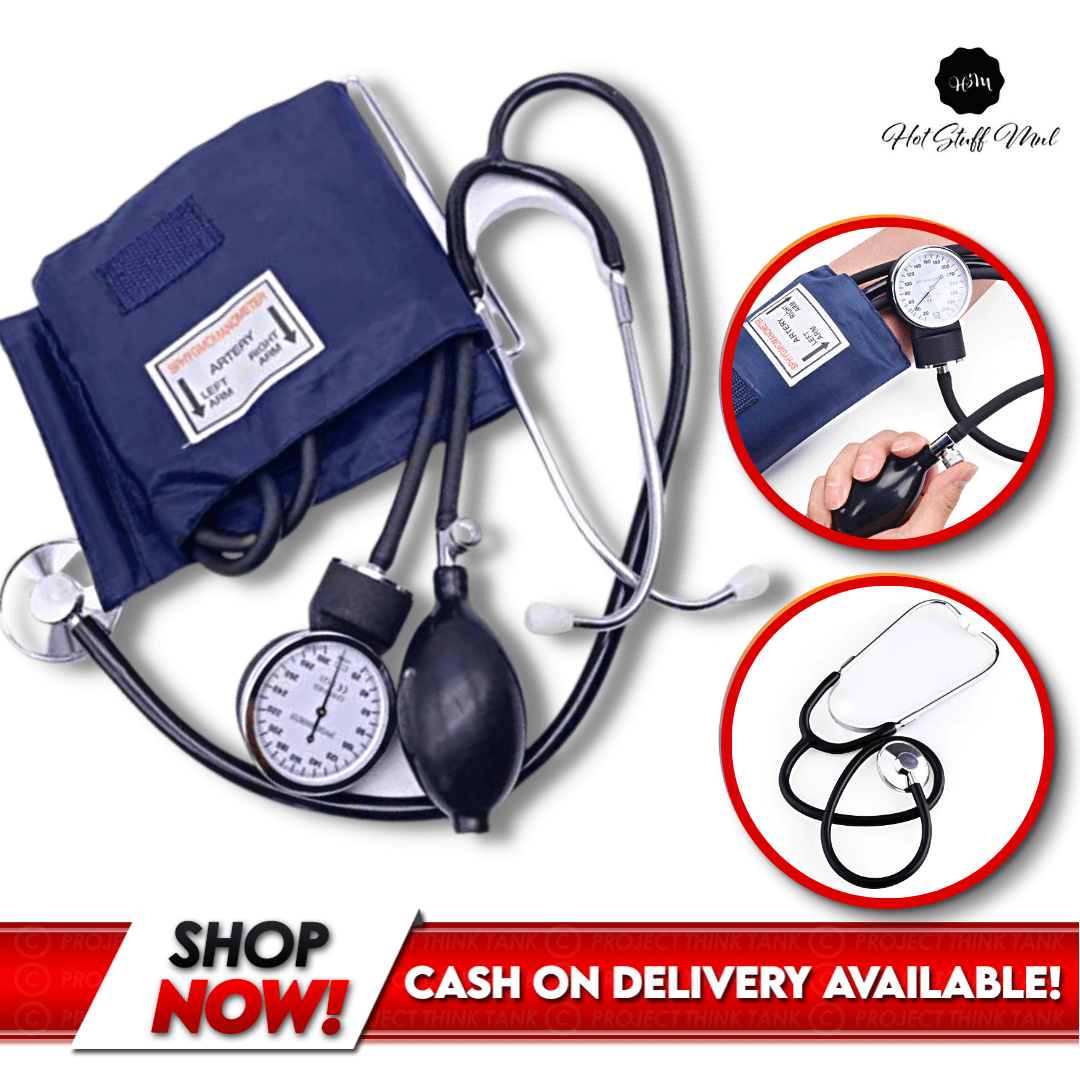 Manual BP Kit w/ Stethoscope - Accurate Aneroid Sphygmomanometer - Easy ...