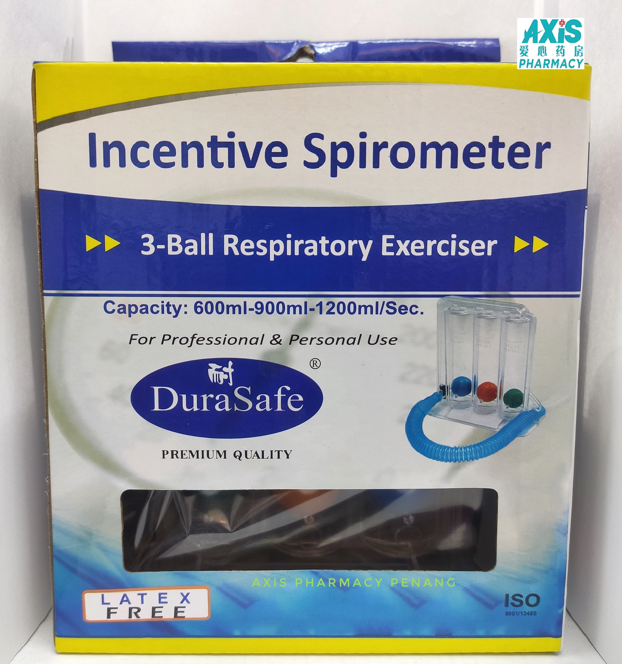 INCENTIVE SPIROMETER 3 BALL RESPIRATORY EXERCISER SPIROMETER (DURASAFE ...