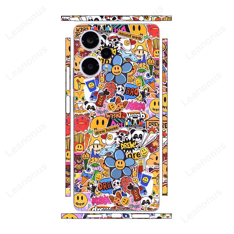 Xiaomi POCO F5 Cartoon Decal Skin Colorful Back Screen Protector Film ...