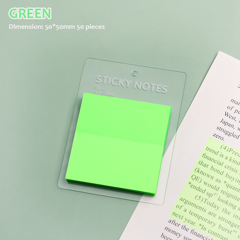 PET colored half transparent see thru sticky note school supplies ...
