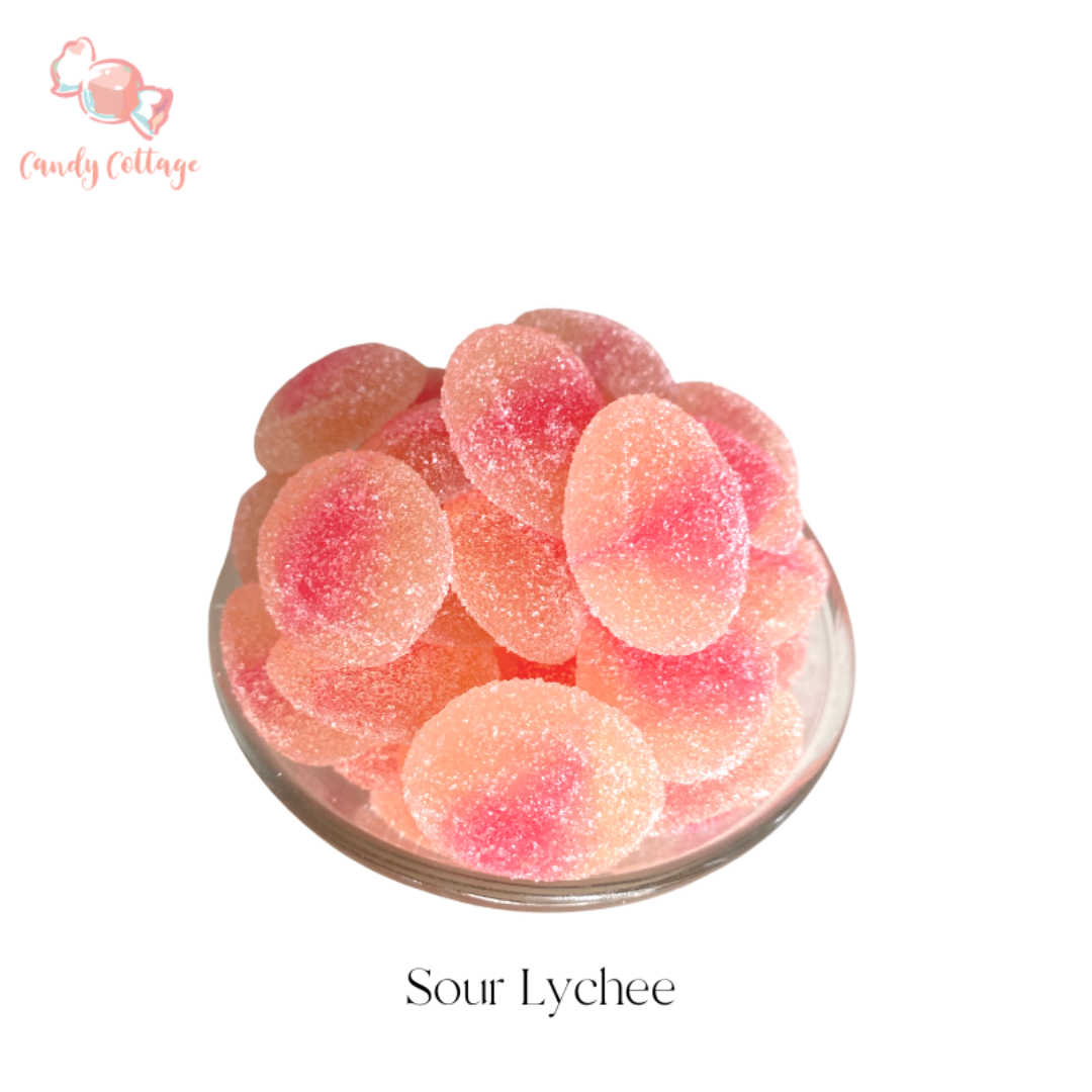 Candy Cottage Sour Peach and Sour Lychee - Sour Gummy Mix gummy Lychee ...