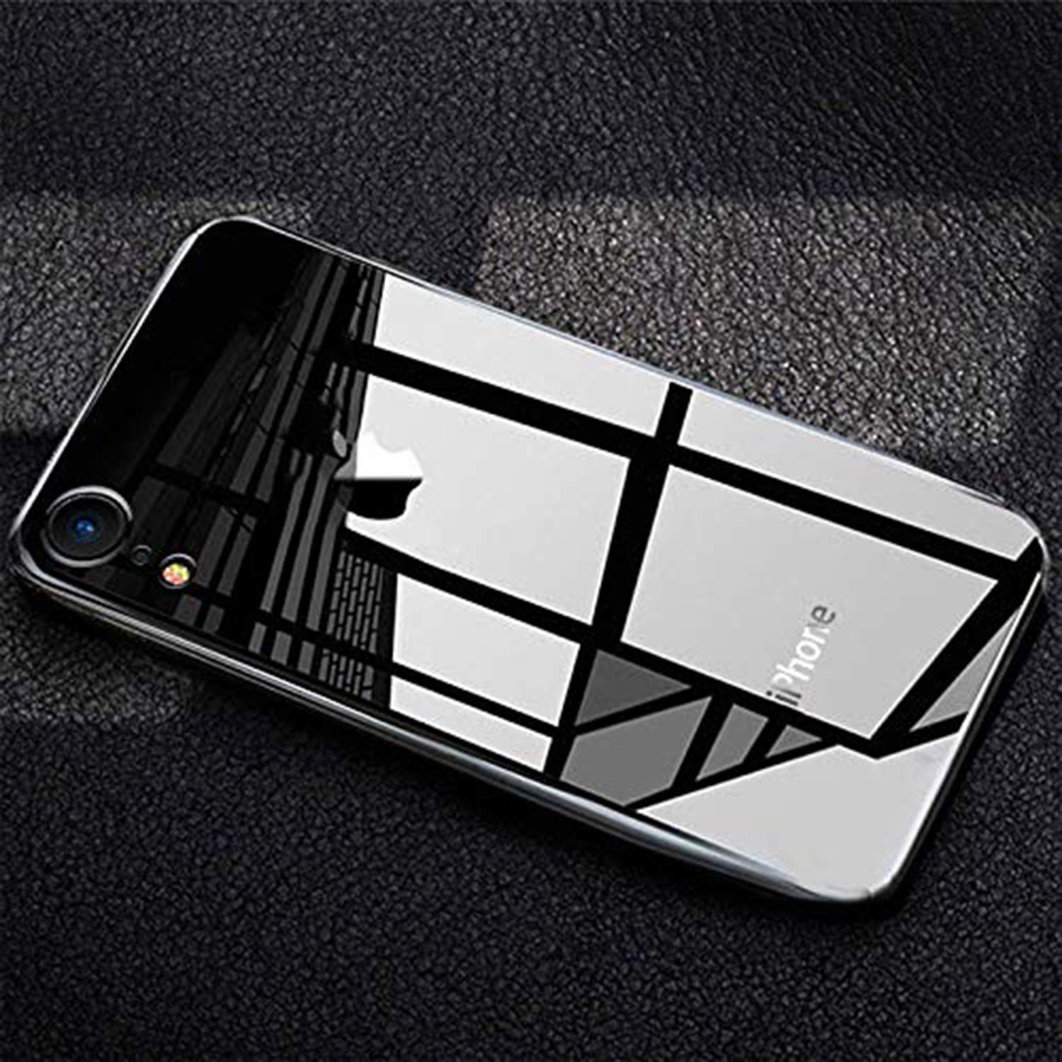 For Apple iPhone XR DEKKIN Glass Back Case Luxurious Glass with ...