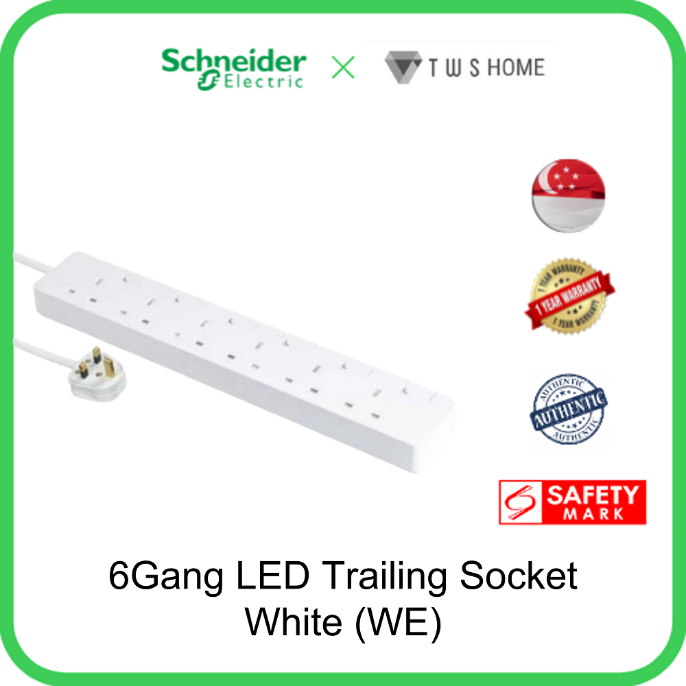 Schneider Electric AvatarOn Extend Trailing Socket- 4Gang or 6Gang ...