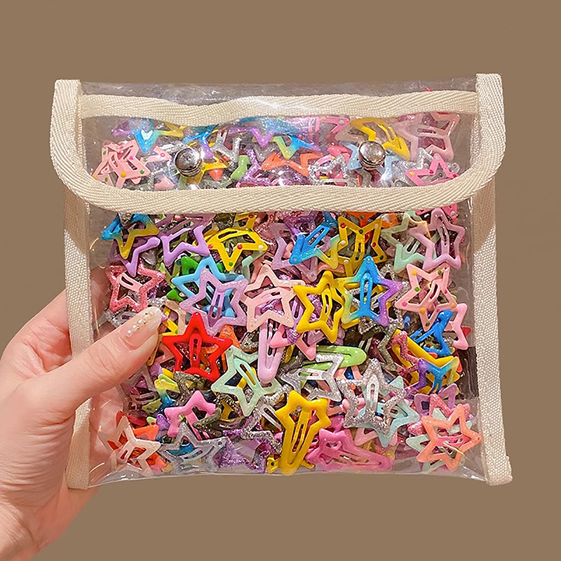 3/10Pcs Bobby Pin Girl Colorful Stars Barrettes Metal Snap Clips Kids ...