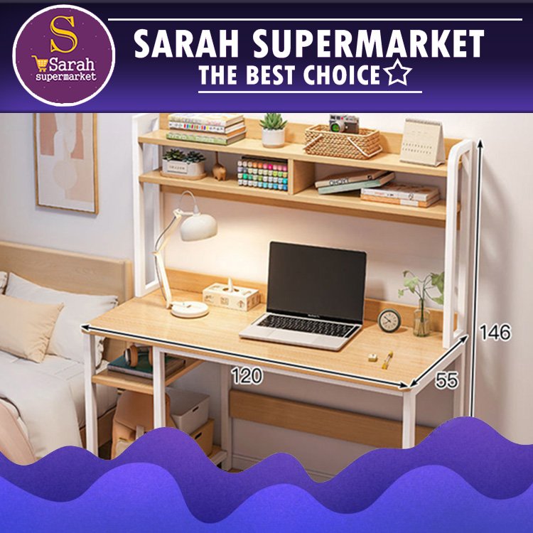 120CM Student Desk Bookshelf Table / Study Desk Simple / Computer Desk ...