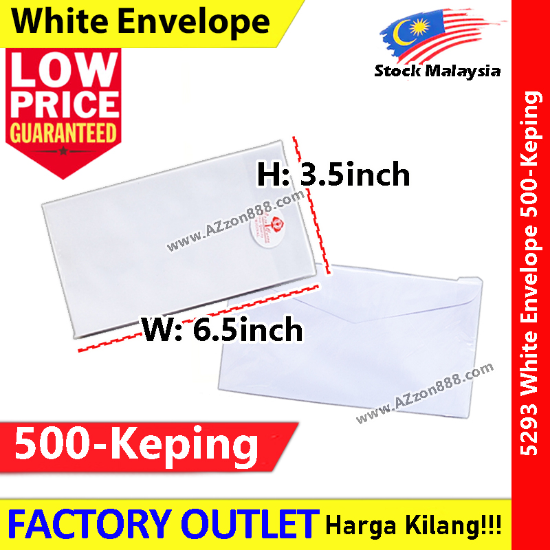 【500-Keping】Pendek Sampul Surat Putih / Small White Envelope #Rose # ...