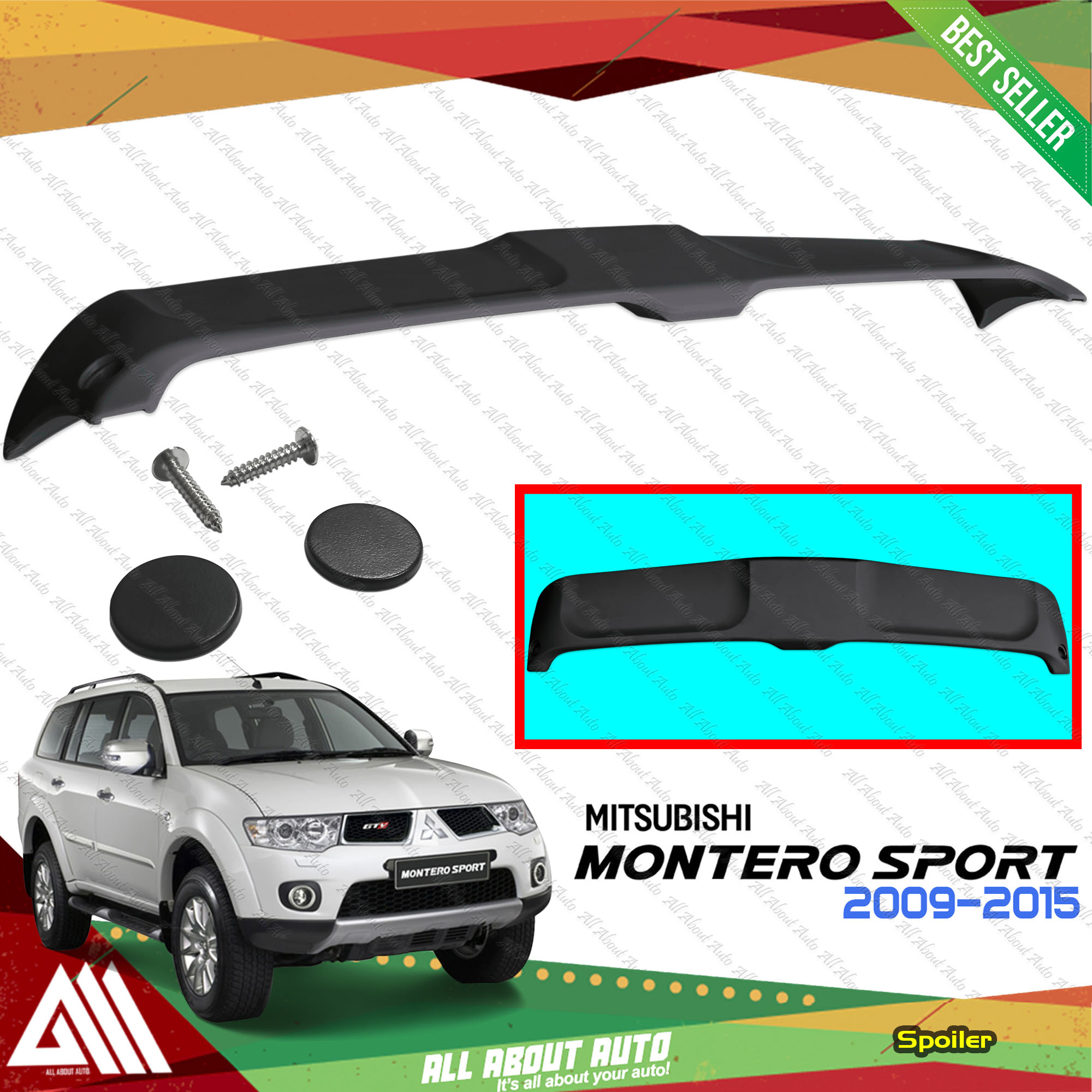 Mitsubishi Montero 2009-2015 Rear Trunk Spoiler Matte Black (2nd Design ...