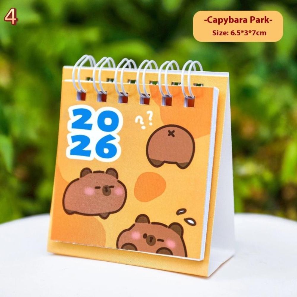 Cute Mini 2026 Desk Calendar Portable Cartoon Office Standing Flip ...