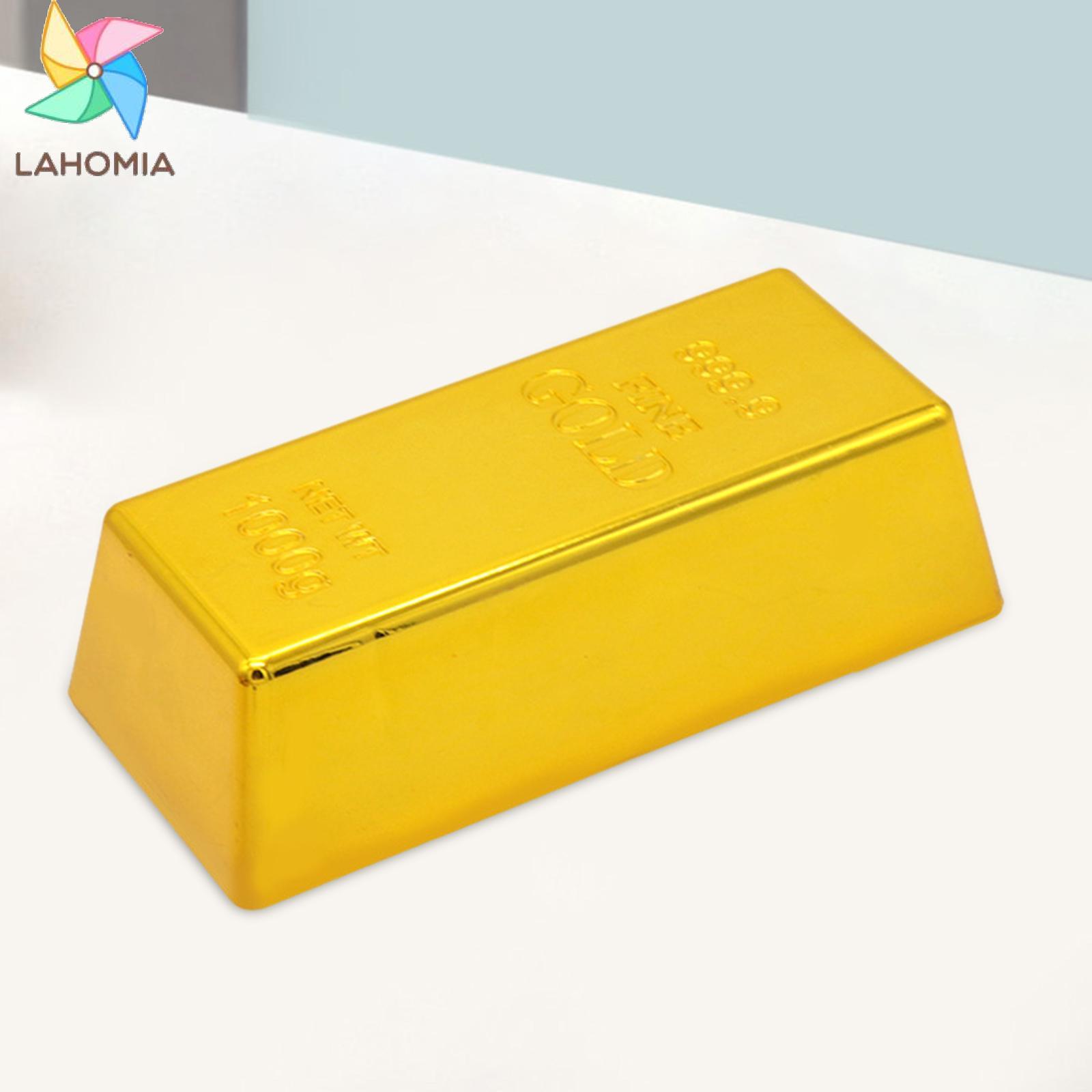 lahomia Fake Gold Bar Bullion Toy Movie Prop Replica Golden Brick for ...