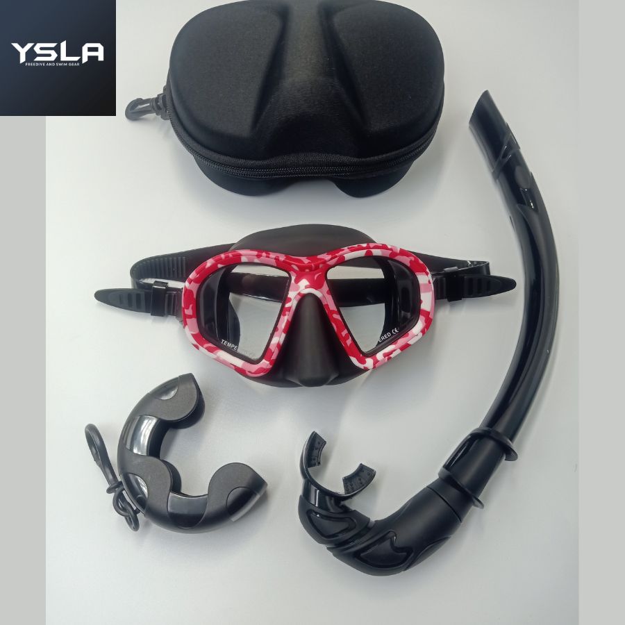 Camouflage Series Kyro Tempered Glass Low Volume Freediving Mask Set ...