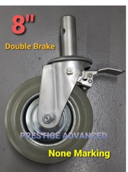 FLOOR SCRATCHLESS TYRE / 200MM 8" HEAVY DUTY SCAFFOLDING GREY RUBBER ...