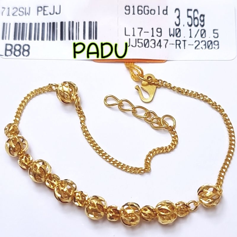 RANTAI TANGAN EMAS 916 TULEN 3.56g/10.07g/10.41g | Lazada