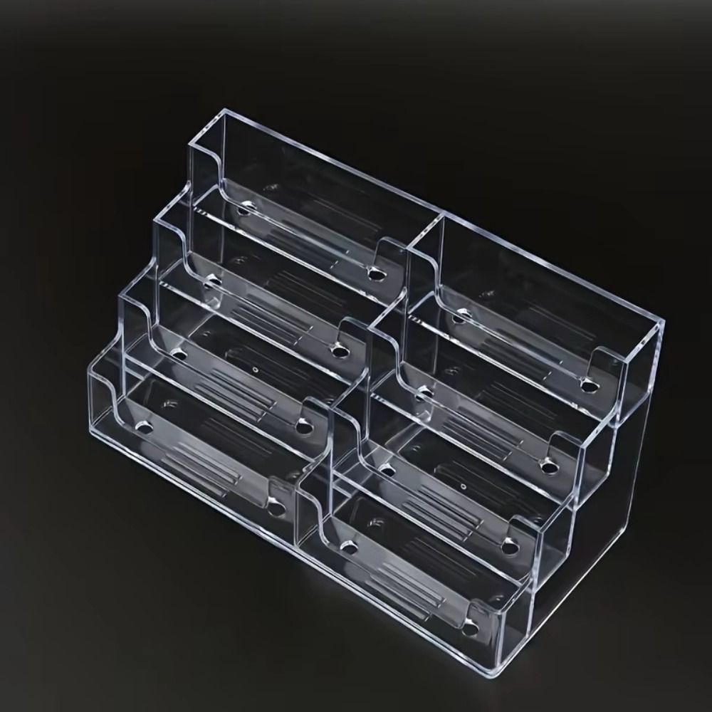 Desk Storage Box Transparent Business Card Box 4 Layers Display Holder ...