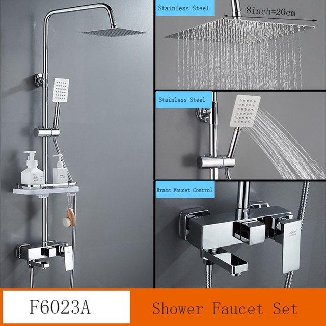 Stock in SG Stainless Rain Shower Set Bathroom Home RainFall Shower ...