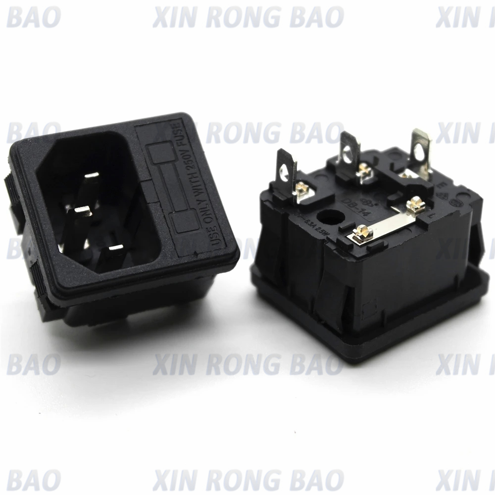 IEC 320 C13 C14 AC Inlet Power Plug Socket 250V 10A Fuse Red Lamp ...