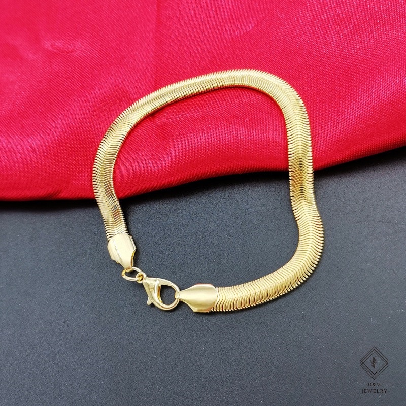 classic Men's 24k gold bracelet snake set with free ring | Lazada PH