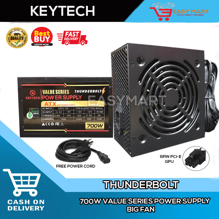 EasyMart BEST BUY KEYTECH THUNDERBOLT VALUE SERIES BIG FAN POWER SUPPLY ...