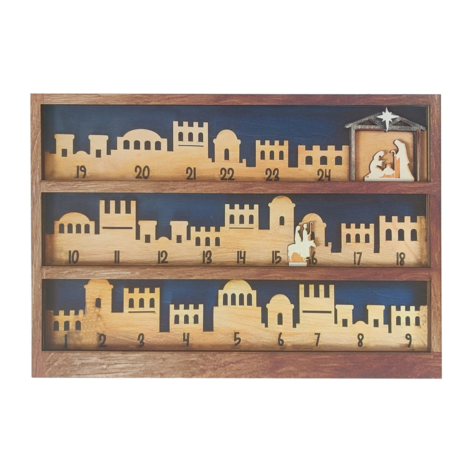 Sanwood® Birth of Jesus Advent Calendar Nativity Advent Table Sign ...
